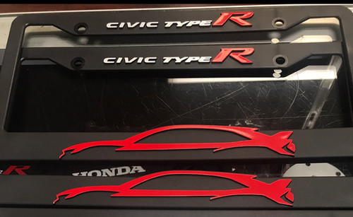 Honda Civic Type R Silhouette License Plate | speedzonemotorsports