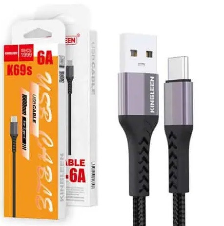 (5 or more) Braided Kingleen 1M 6A USB A to C fast charging cable | RL ...