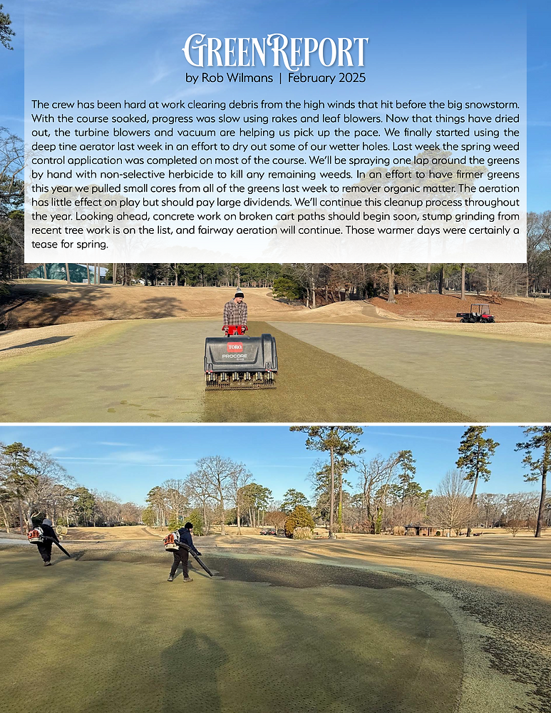 James River Country Club Golf & Greens Report