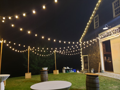 Cafe Lights on Wood Poles | Showcase Events