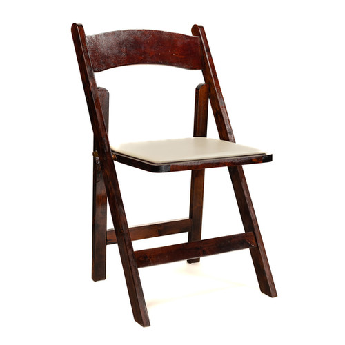 Fruitwood Folding Chair with Ivory Pad | Showcase Events