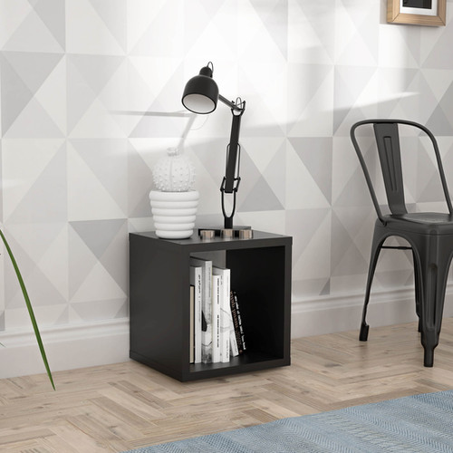 Modern Matt Black Cube Storage Unit | Single Cube Open Storage Shelf ...