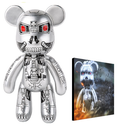 (Limited Edition ?/100) 8x8" POPOBE T-800 Bear Canvas Print & 15inch ...