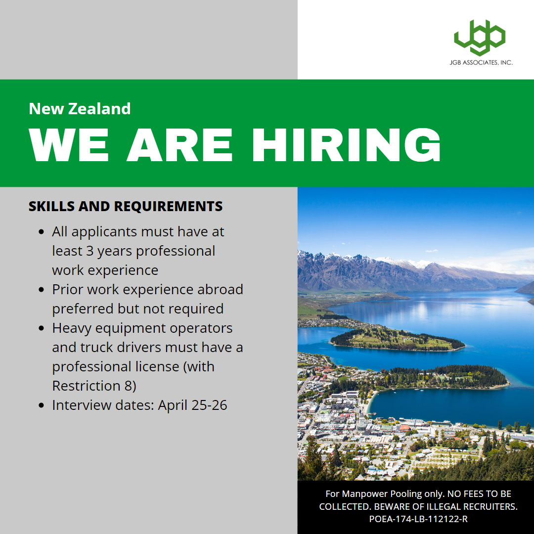 NEW ZEALAND HIRING - VARIOUS POSITIONS