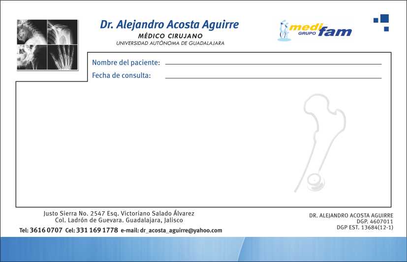 RECETAS MEDICAS SOBRES PARA RADIOGRAFIAS
