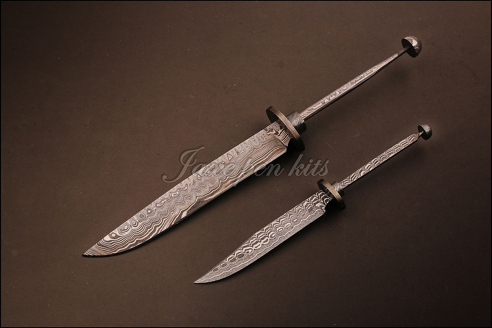 Large and Small Threaded Tang Clip Point Bowie Style | Jaxe Pen Kits