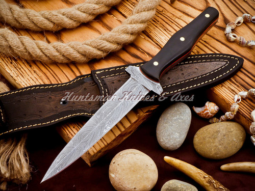 Custom Forged Damascus Steel Fairbairn Sykes Fighting Dagger W. Micarta ...