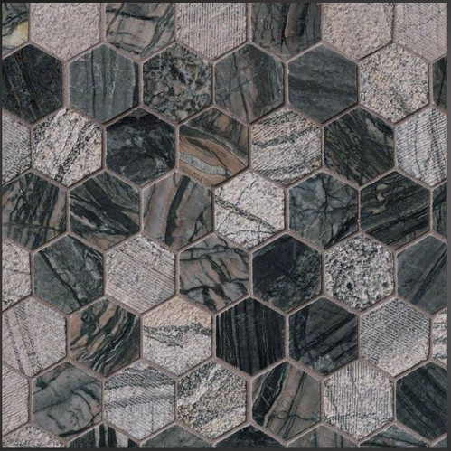 HENLEY MULTI FINISH HEXAGON MOSAIC TILE - 9.8 sq.ft/box | Pedra Rustica US