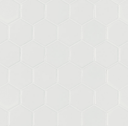 WHITE MATTE HEXAGON 2" MOSAIC PORCELAIN TILE - 14.4 sq.ft/box | Pedra ...