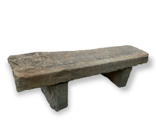 66.5" L x 16.5" W - Reclaimed Blue Stone Bench with Natural Edge Finish ...