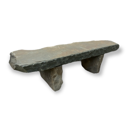 63.5" L x 16.5" W - Reclaimed Blue Stone Bench with Natural Edge Finish ...