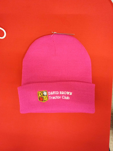 Pink club logo beanie hat | David Brown Tractor Club Ltd