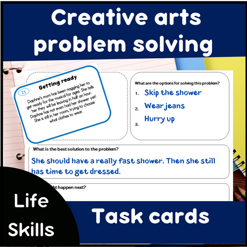 Creative arts problem solving task cards for life skills and transition ...