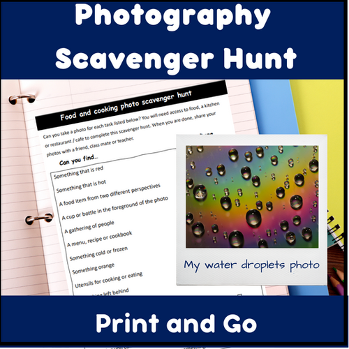 Photography task cards and scavenger hunt | Anne Vize Writing