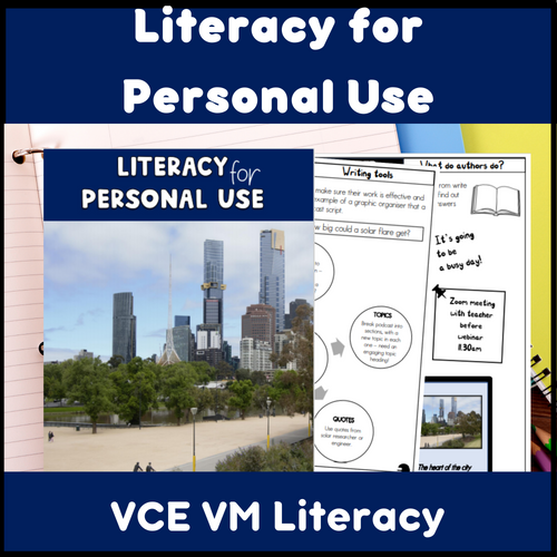 Literacy for Personal Use VCE VM and Pathways Tools | Anne Vize Writing
