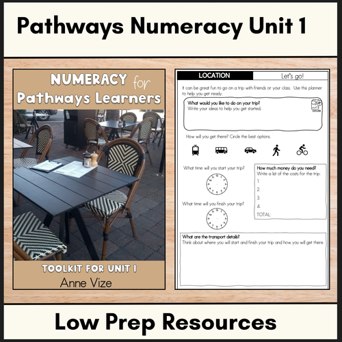 VPC Numeracy Unit 1 Resource Book for Pathways Learners | Anne Vize Writing