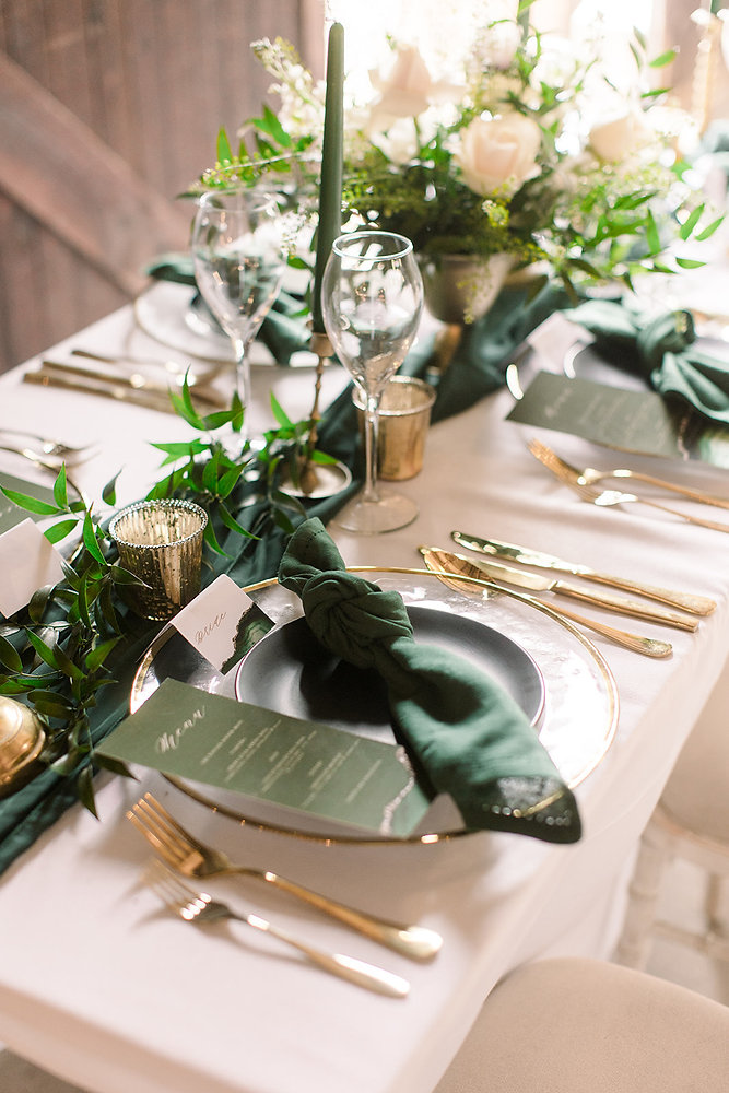 Wedding Stylist Cambridgeshire Shares a Forest Green Wedding Table ...