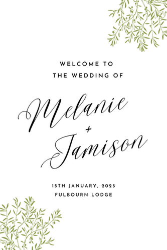 Melanie & Jamison Range - Welcome Sign | Misscarlysleandco