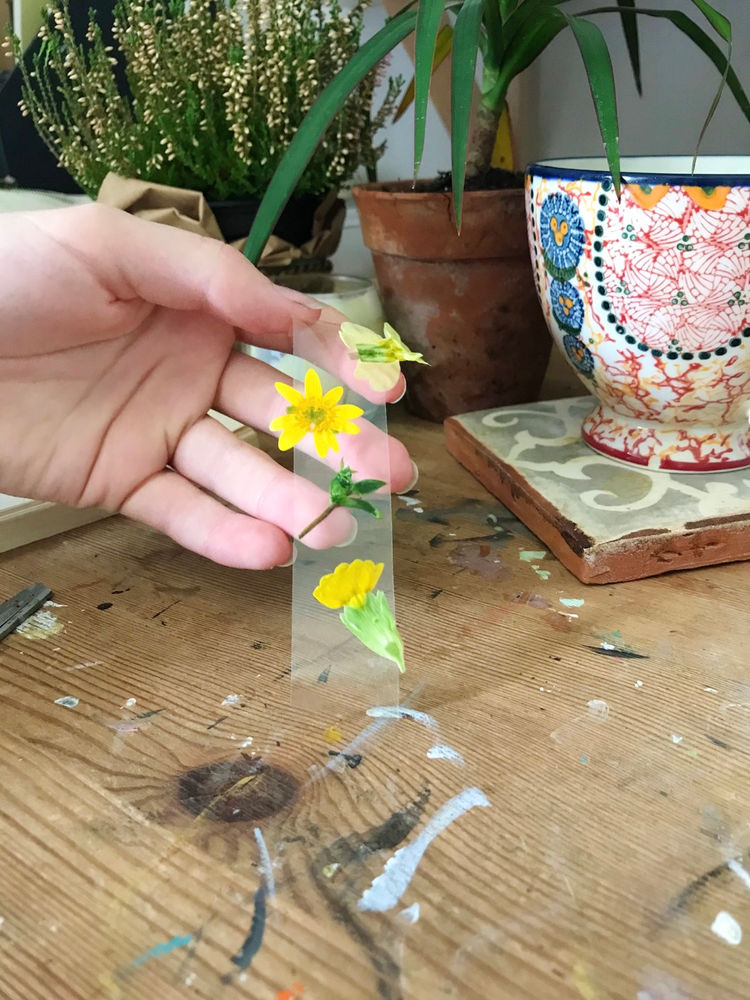 DIY pressed flower book mark