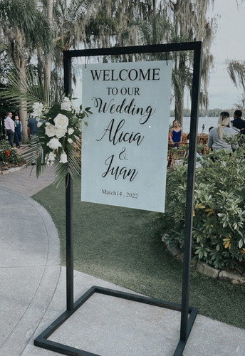 Black Welcome Sign Hanging Structure | oceanhawksrentals