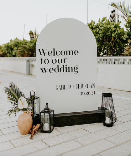 Kahlea Curved Welcome Sign | oceanhawksrentals