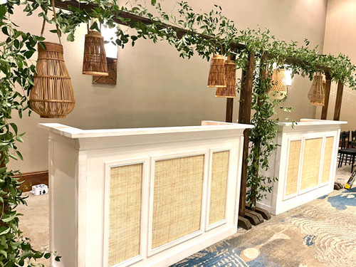 8ft Wood Table Overhangs | oceanhawksrentals