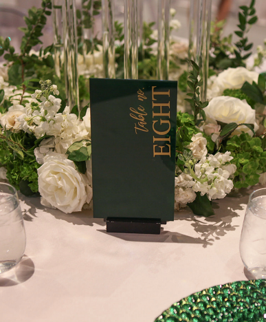 Emerald Table Numbers | oceanhawksrentals