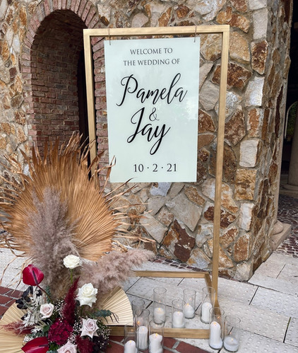 Gold Welcome Sign Hanging Structure | oceanhawksrentals