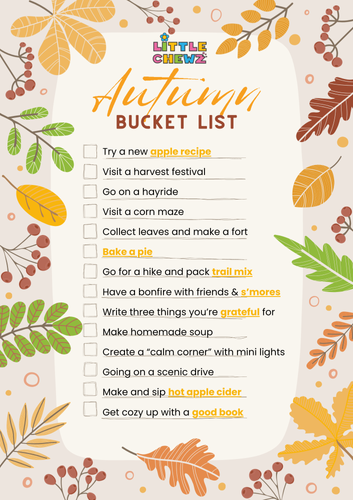 Autumn Bucket List – Free Printable for Classrooms & Families | Little ...