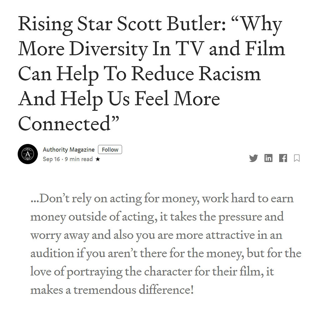 New Interview On My Acting Career On Authority Magazine