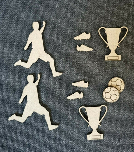 MDF Football and player Shapes pack of 10 | Richard S Crafts And