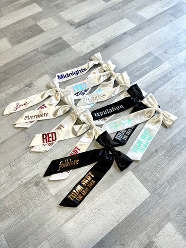 Taylor Eras Tour Writing Bow Hair Clip | CrystalsbyCarly