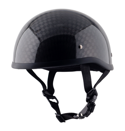 DOT QR BEANIE CARBON BIG CHECKS HELMET NO VISOR (QUICK RELEASE ...