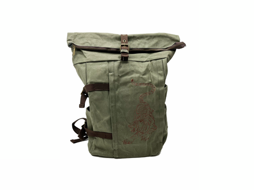 Canvas travel backpack | Vegan leather