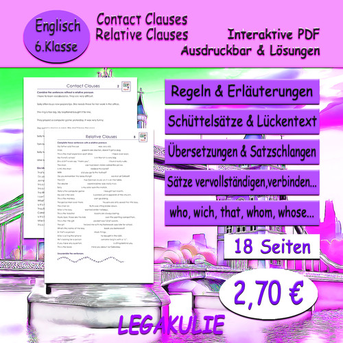 Englisch Contact Clauses - Relative Clauses | Legakulie