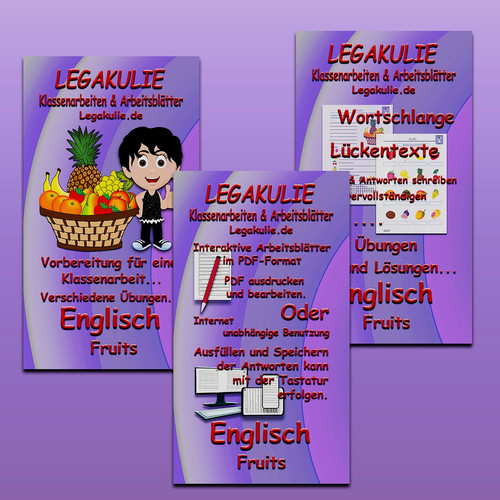 Englisch Fruits Obst | Interaktive PDF | Legakulie