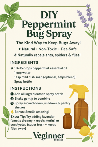 DIY Peppermint Bug Spray (Recipe Card) | Veginner Cooking
