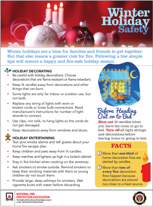 NFPA Safety Bulletin 1/4: Winter Holiday Safety