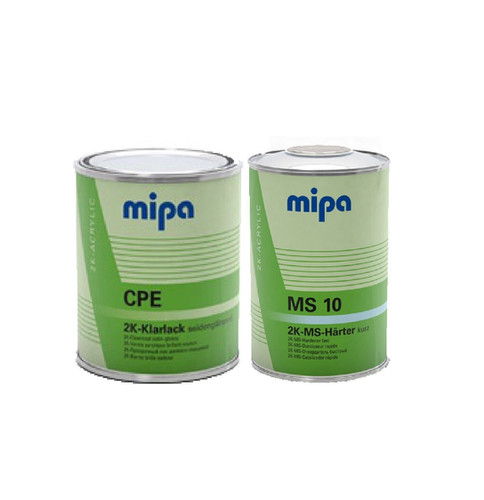 MIPA CPE 2K Satin Lacquer Clearcoat 1L & Mipa MS10 2k Hardener 1L | Car ...
