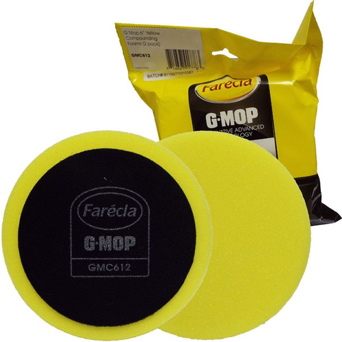 Farecla G Mop Head 6” 150mm Yellow Compound Foam Pad 2pk H&L GMC612 ...