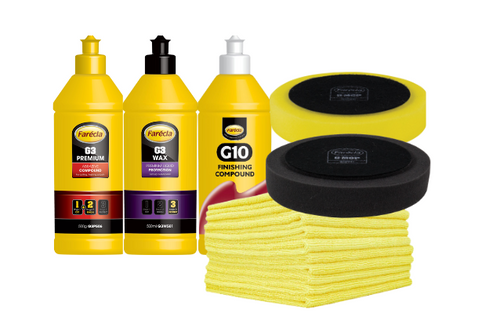 Farecla G3 Premium Compound, Wax, G10, Microfibre, 150mm Mops KIT Car ...