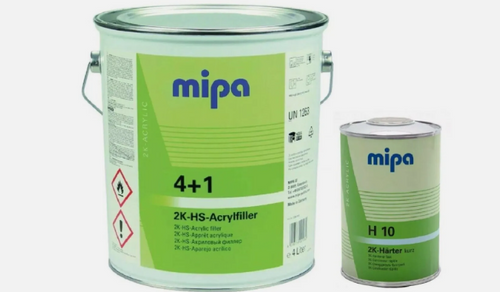 Mipa 4+1 WHITE Acrylfiller 2K High Build Primer Filler Kit 5L KIT 4-1 ...