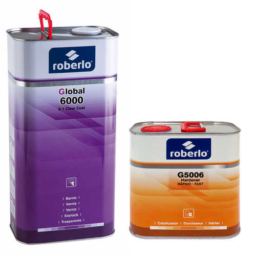 Roberlo 2K Acrylic Global 6000 Clearcoat & G5006 Fast Hardener 7.5L KIT ...