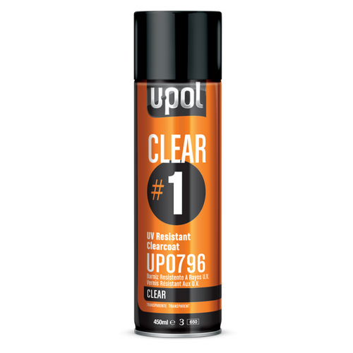 U-POL CLEAR #1 Clear Coat Lacquer Aerosol 450ml | Car Paint Warehouse