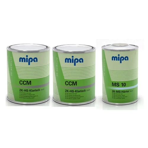 2 x 1L MIPA CCM HS 2K Matt Lacquer Clear Coat & 1L MIPA MS10 2k ...