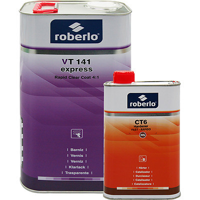 Roberlo VT 141 Express HS Clear Coat / Lacquer + CT6 Hardener 4.725L ...