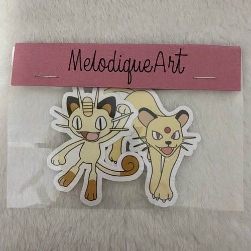 Pokemon Meowth Persian Sticker Set | MelodiqueArt