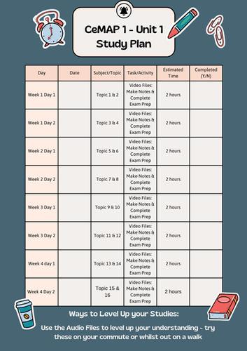 7 Week CeMAP 1 Study Plan | Future in Finance
