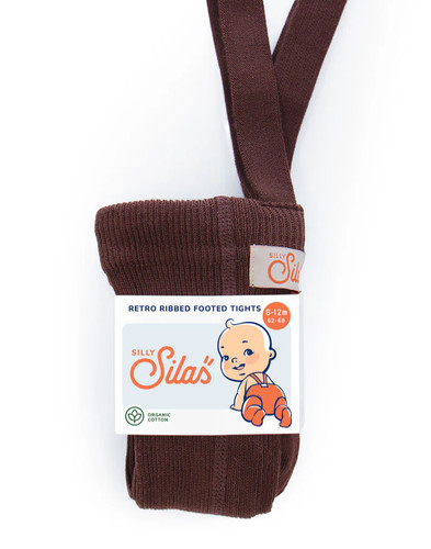 Silly Silas Cotton Baby Footed Tights Chocolate | Sea Whistle
