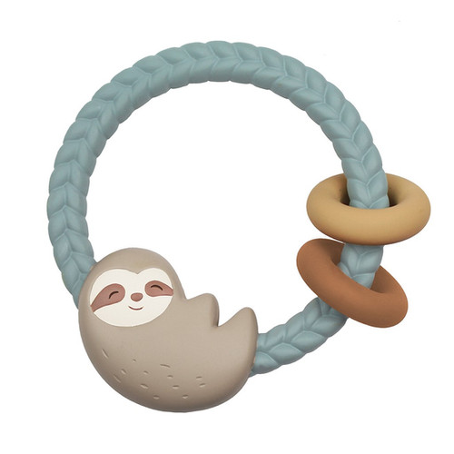 Sloth - Ritzy Rattle® With Teething Rings | BabyButter Custom